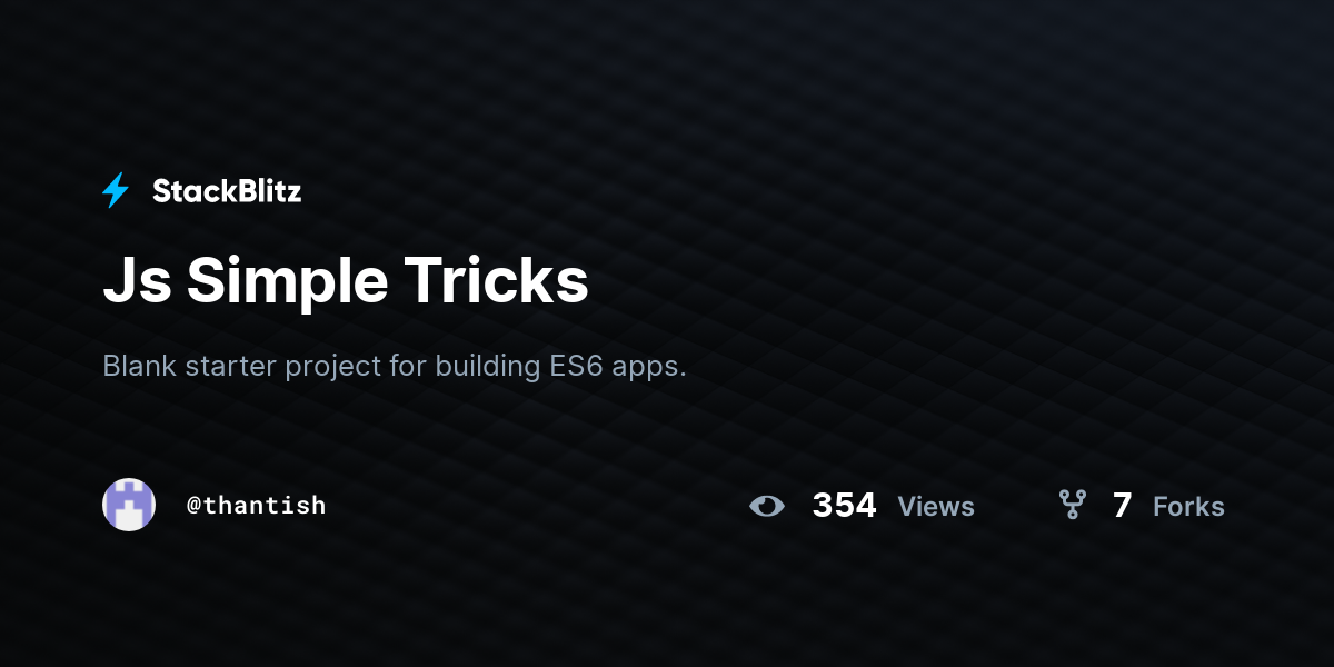 Js Simple Tricks - StackBlitz