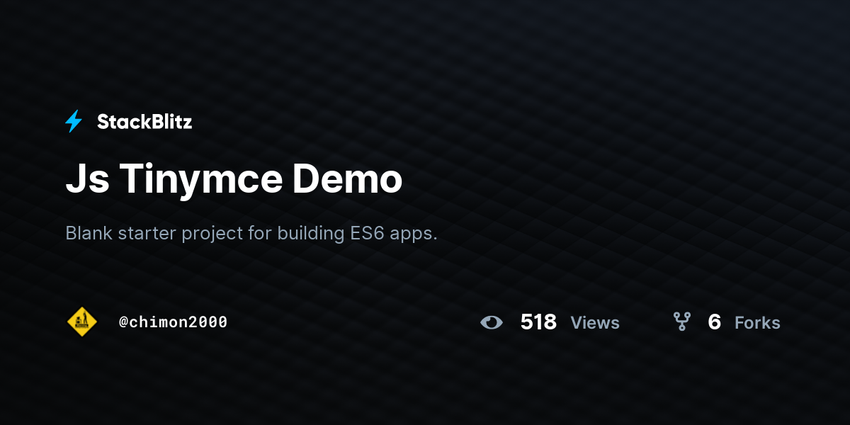 Js Tinymce Demo Stackblitz