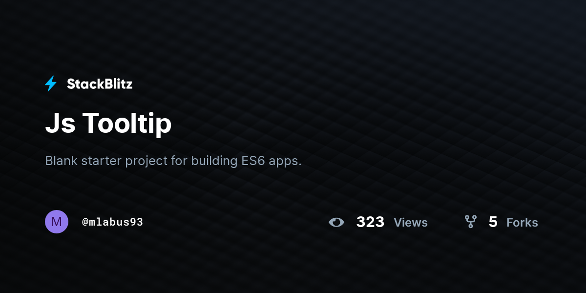 Js Tooltip - StackBlitz