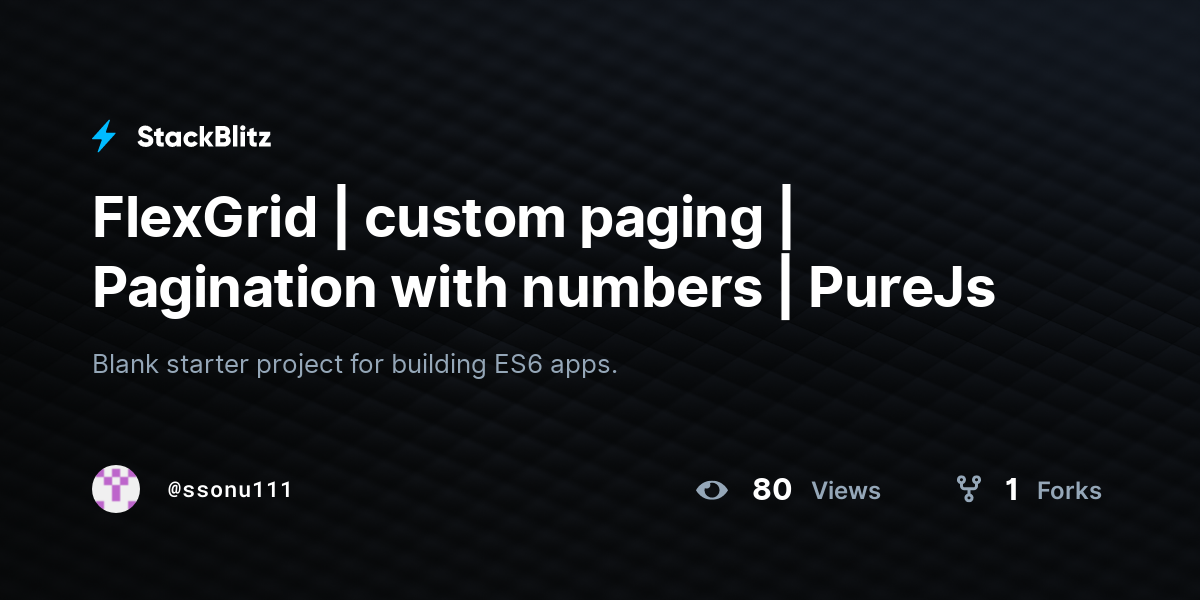 FlexGrid | custom paging | Pagination with numbers | PureJs - StackBlitz