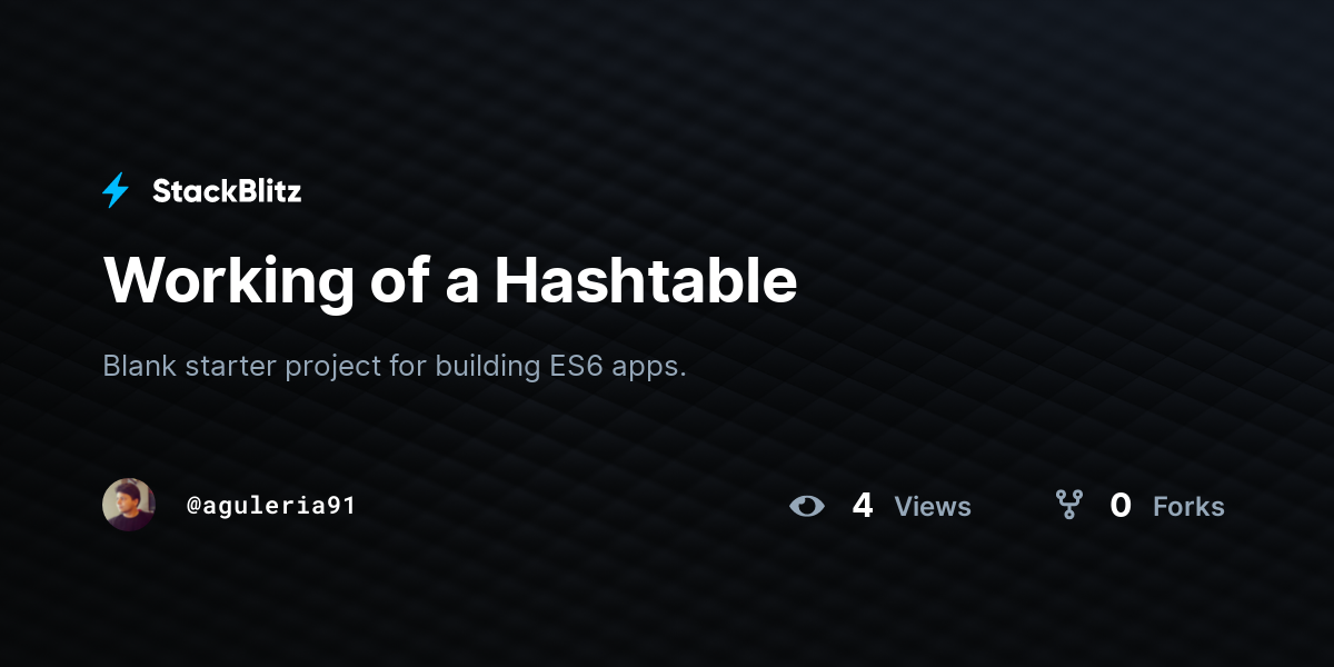 Working Of A Hashtable Stackblitz 