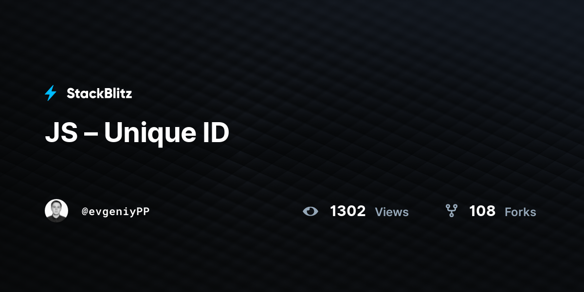 JS – Unique ID - StackBlitz