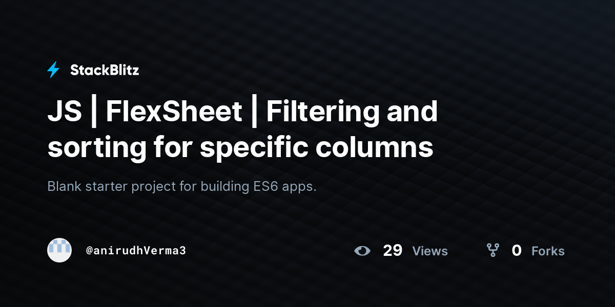 JS | FlexSheet | Filtering and sorting for specific columns - StackBlitz