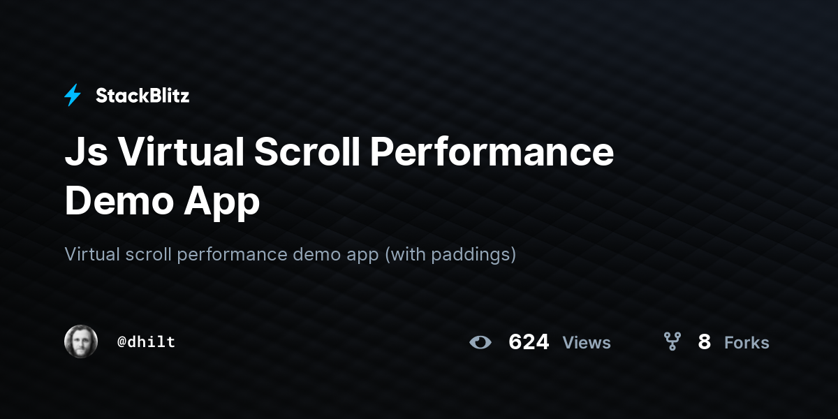 Js Virtual Scroll Performance Demo App - StackBlitz Js Virtual Scroll Performance Demo App - StackBlitz
