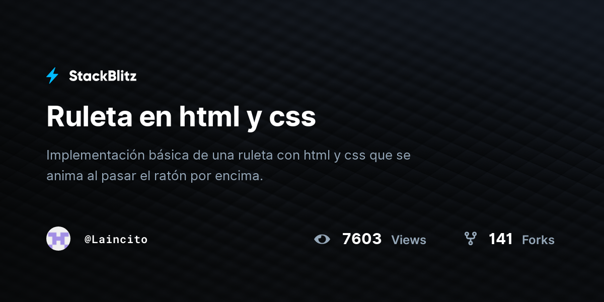 Ruleta en html y css - StackBlitz