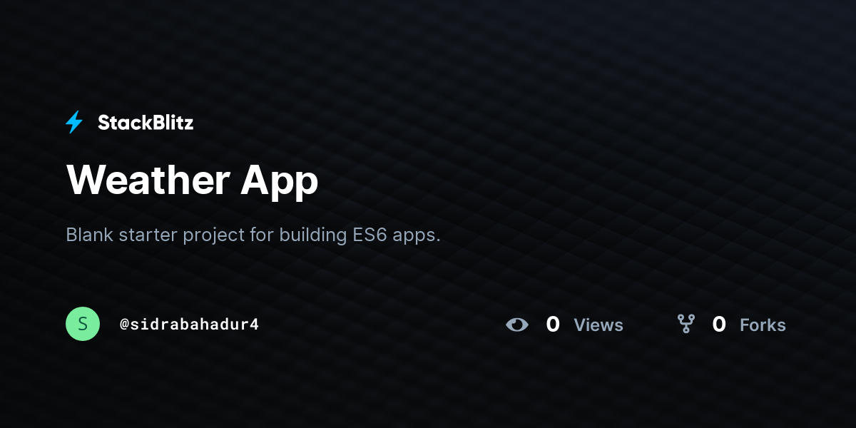 Weather App - StackBlitz