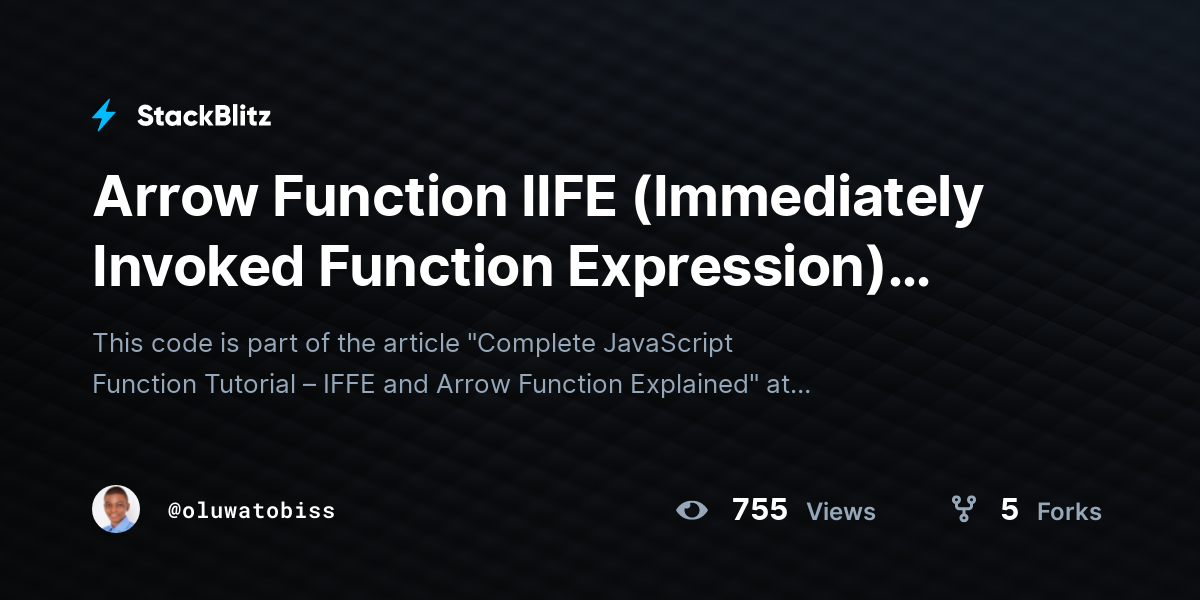 Arrow Function IIFE (Immediately Invoked Function Expression) Example ...
