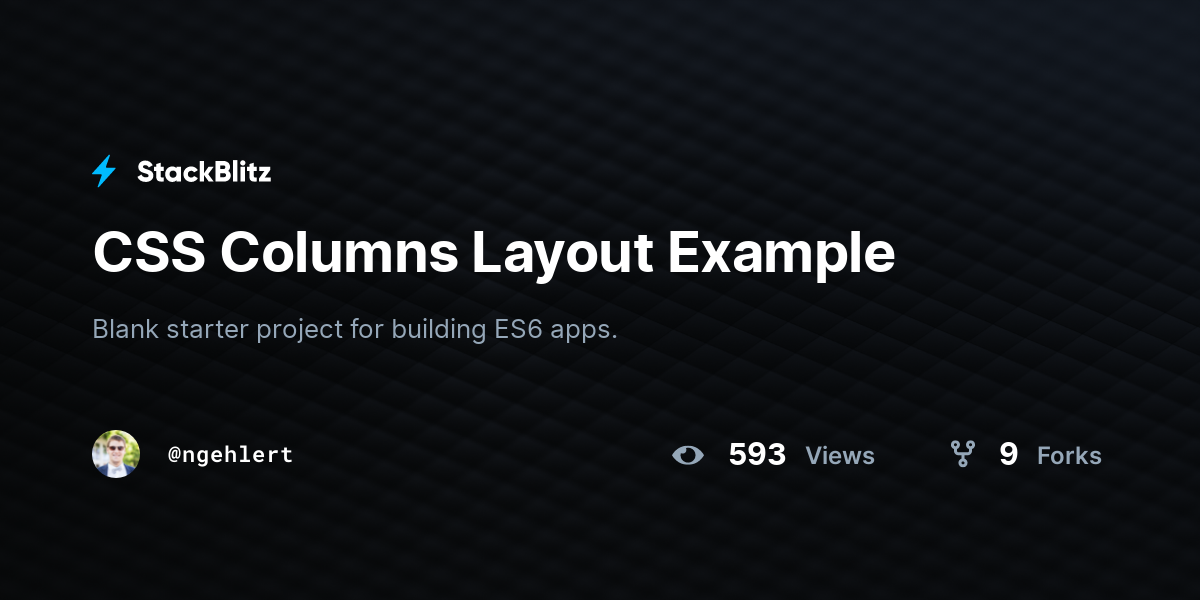 CSS Columns Layout Example - StackBlitz