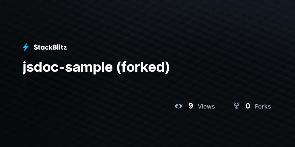 jsdoc-sample (forked) - StackBlitz