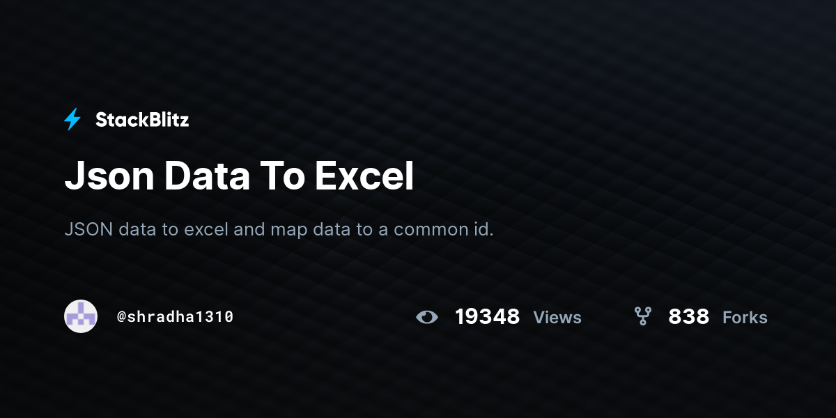 Json Data To Excel - StackBlitz