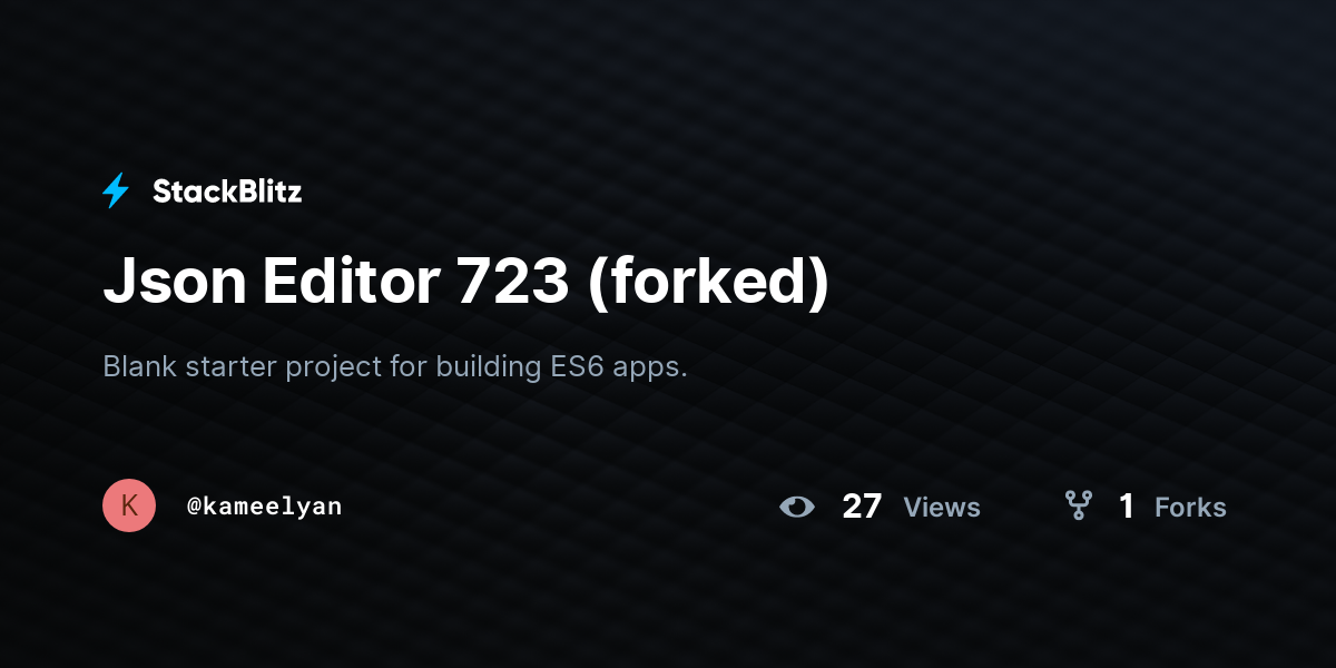 Json Editor 723 (forked) - StackBlitz