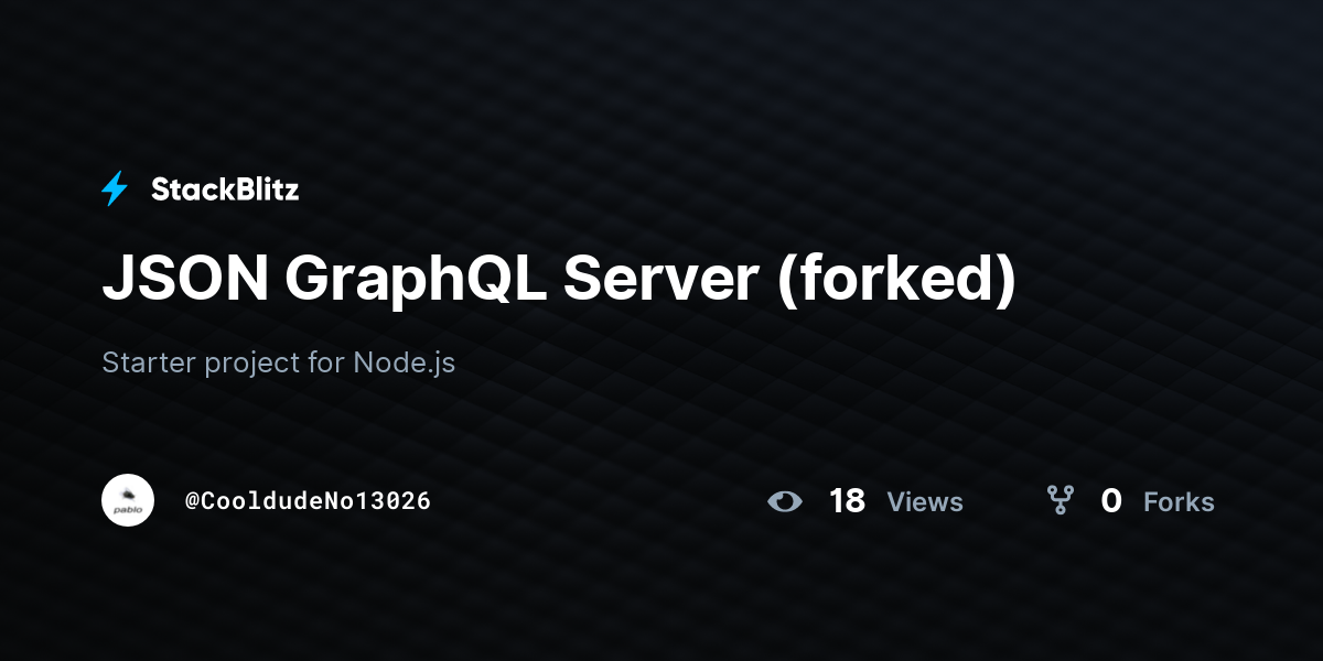 Json Graphql Server Forked Stackblitz 