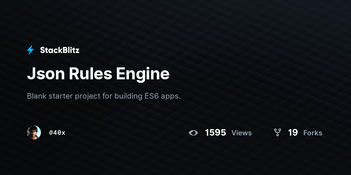 Json Rules Engine - StackBlitz