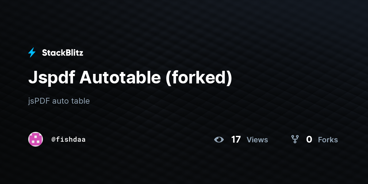 Jspdf Autotable (forked) - StackBlitz
