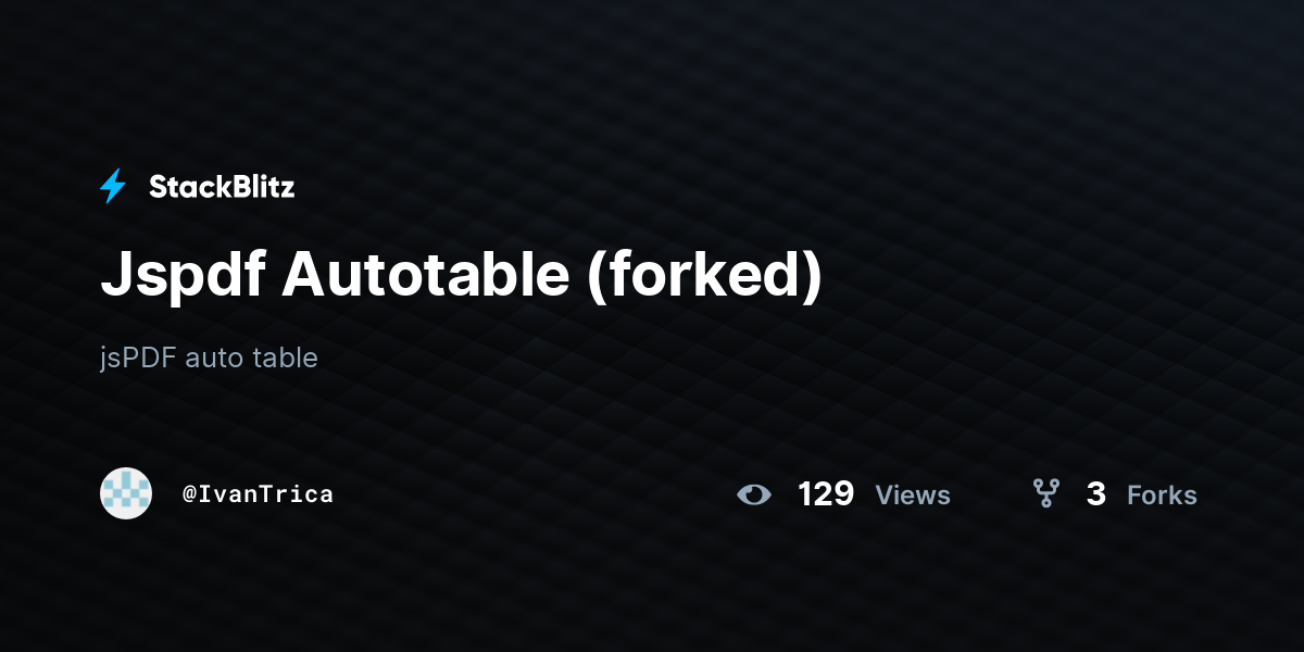 Jspdf Autotable (forked) - StackBlitz