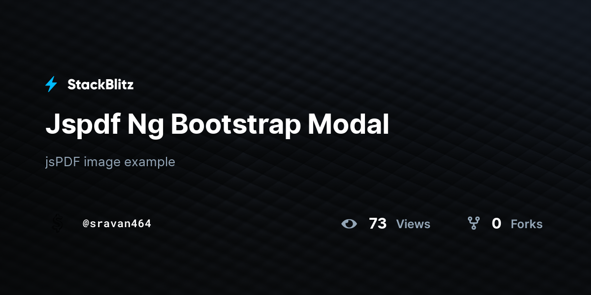 Jspdf Ng Bootstrap Modal - StackBlitz