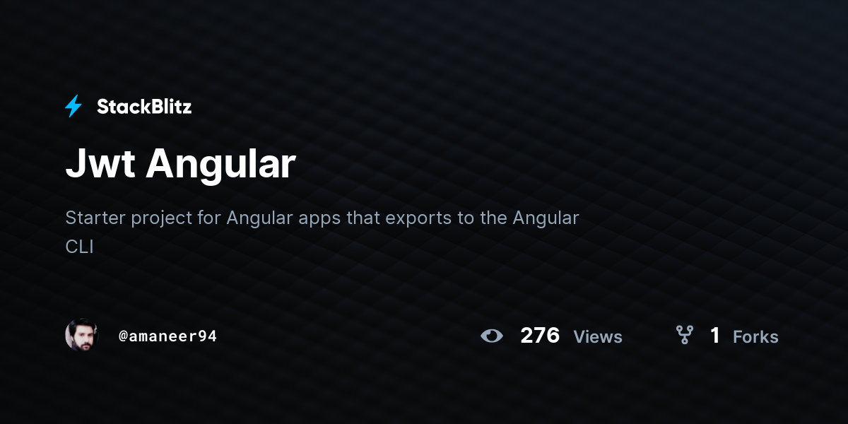 Jwt Angular - StackBlitz Jwt Angular - StackBlitz