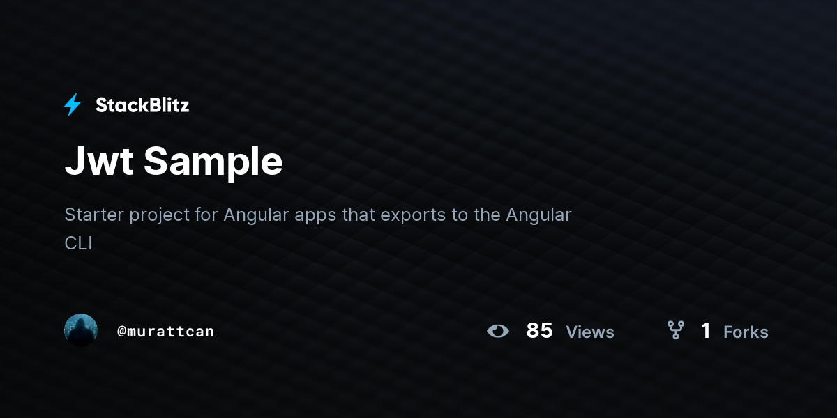 Jwt Sample - StackBlitz