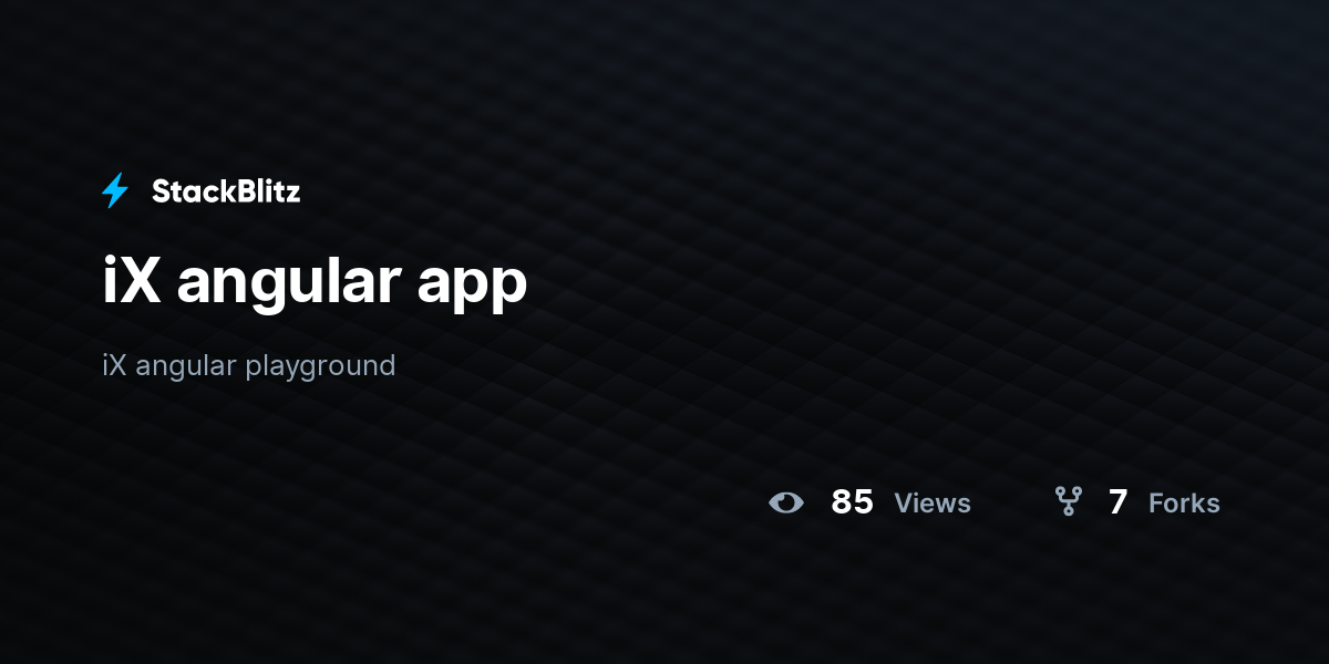 iX angular app - StackBlitz