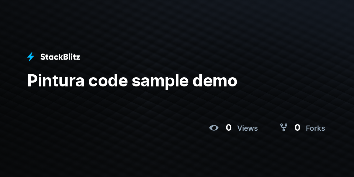 Pintura code sample demo - StackBlitz