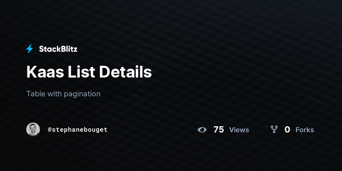 Kaas List Details - StackBlitz