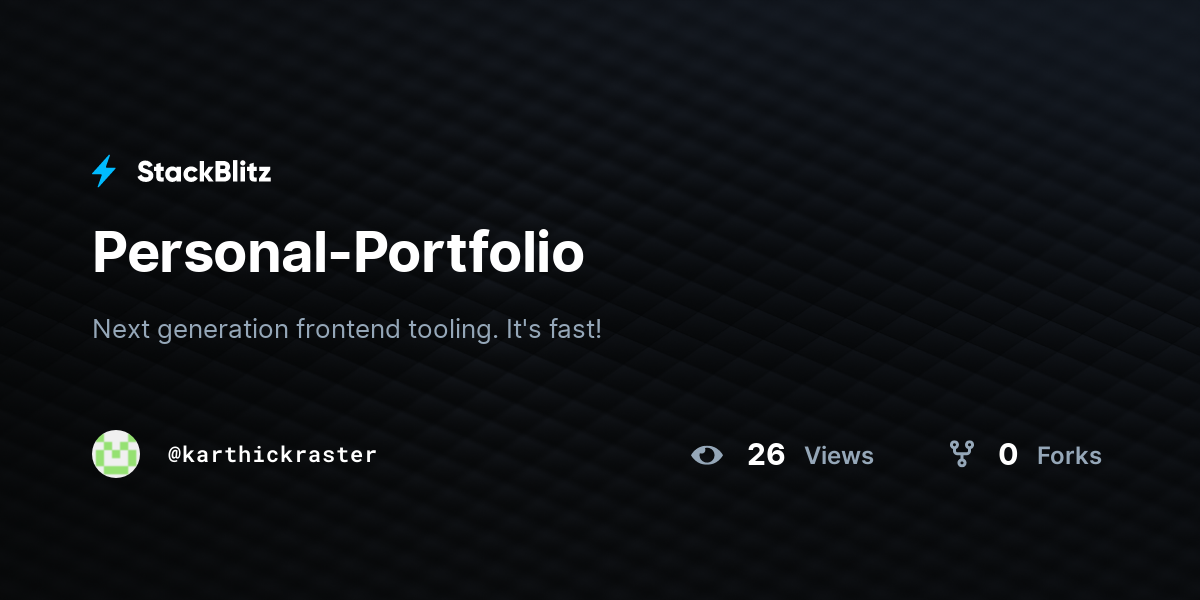 Personal Portfolio Stackblitz