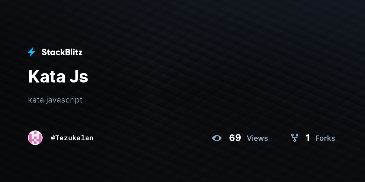 Kata Js - StackBlitz
