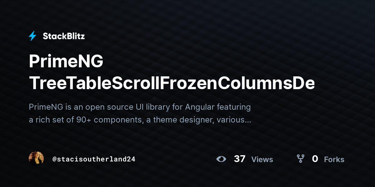 PrimeNG TreeTableScrollFrozenColumnsDemo - StackBlitz