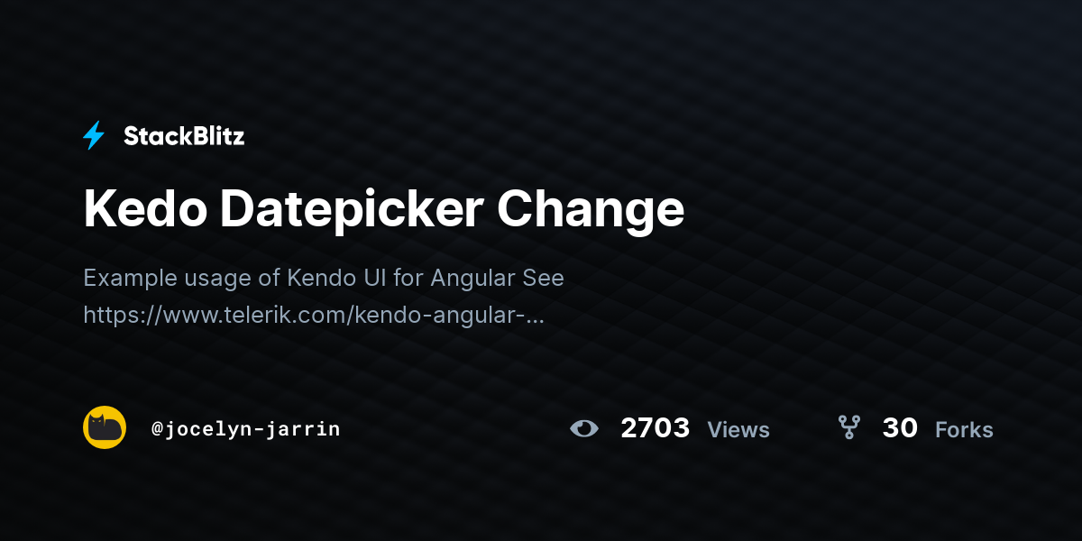 Kedo Datepicker Change - StackBlitz