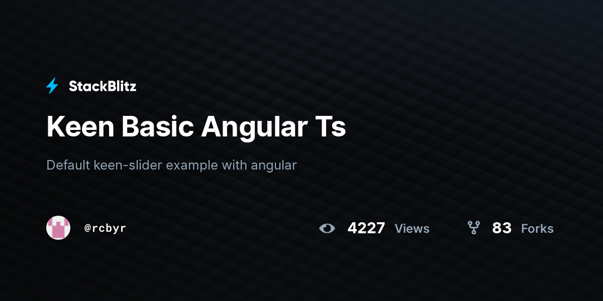 Keen Basic Angular Ts - StackBlitz
