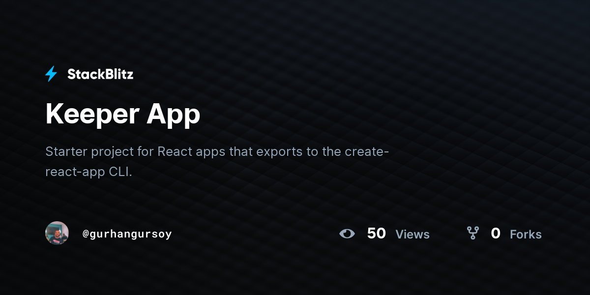 Keeper App - StackBlitz
