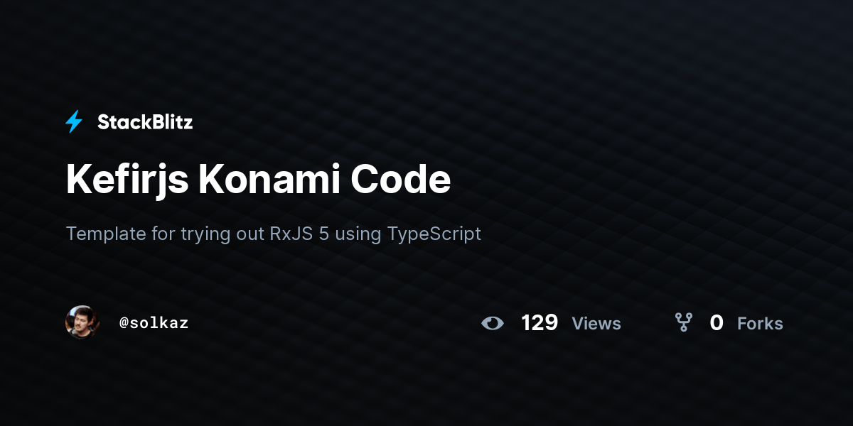 Kefirjs Konami Code - StackBlitz