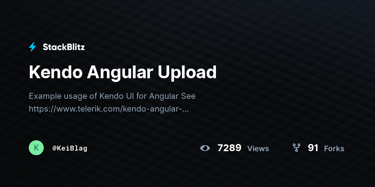 Kendo Angular Upload - StackBlitz