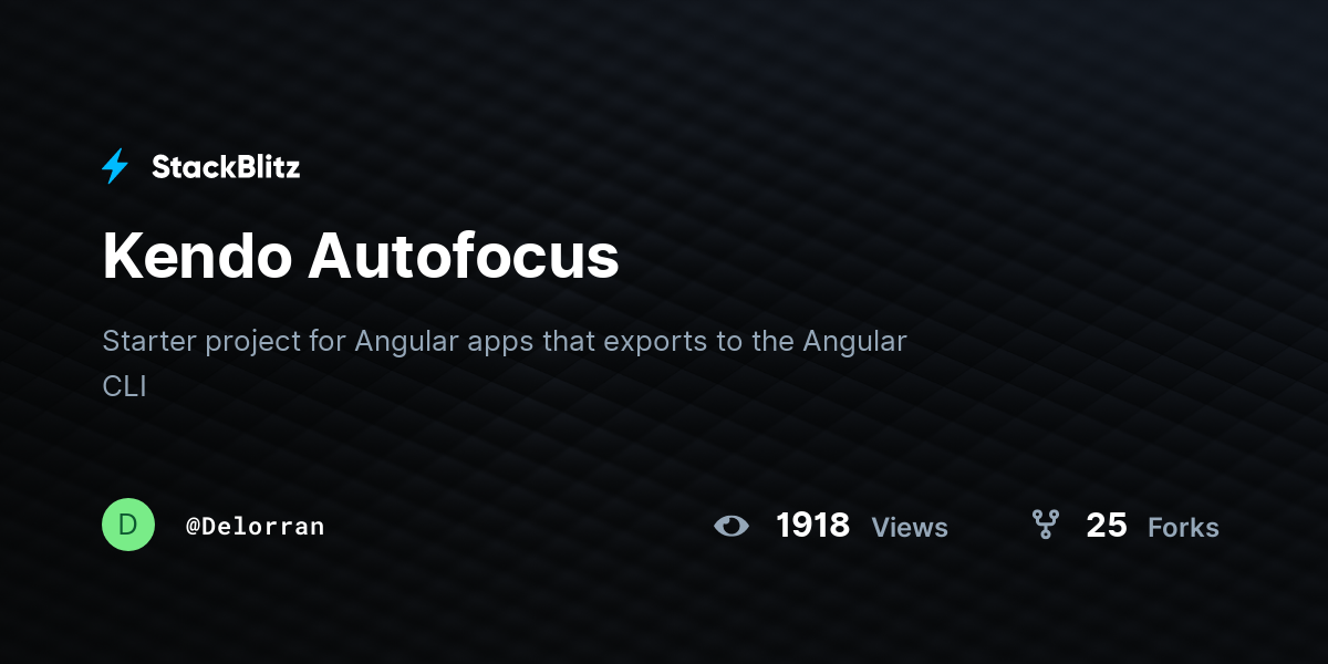 Kendo Autofocus - StackBlitz