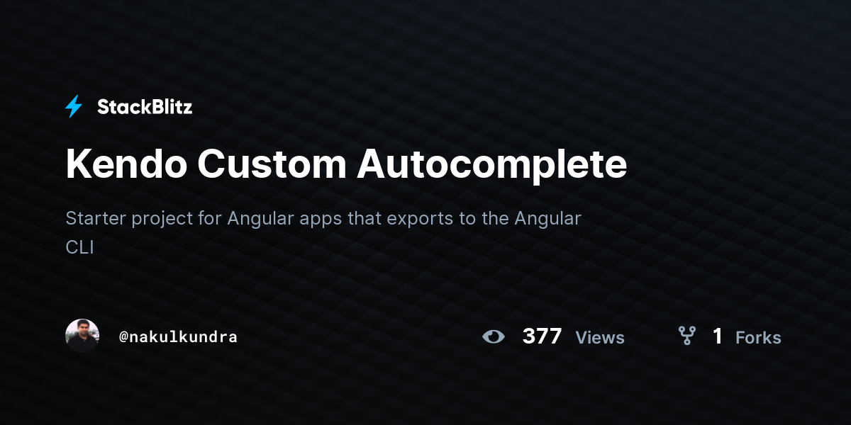 Kendo Custom Autocomplete - StackBlitz