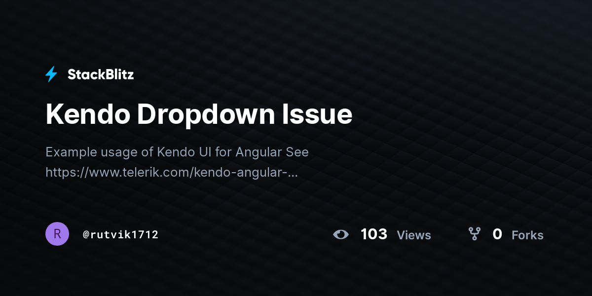 Kendo Dropdown Issue Stackblitz 