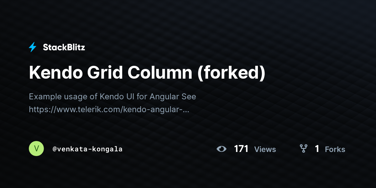 Kendo Grid Column (forked) - StackBlitz