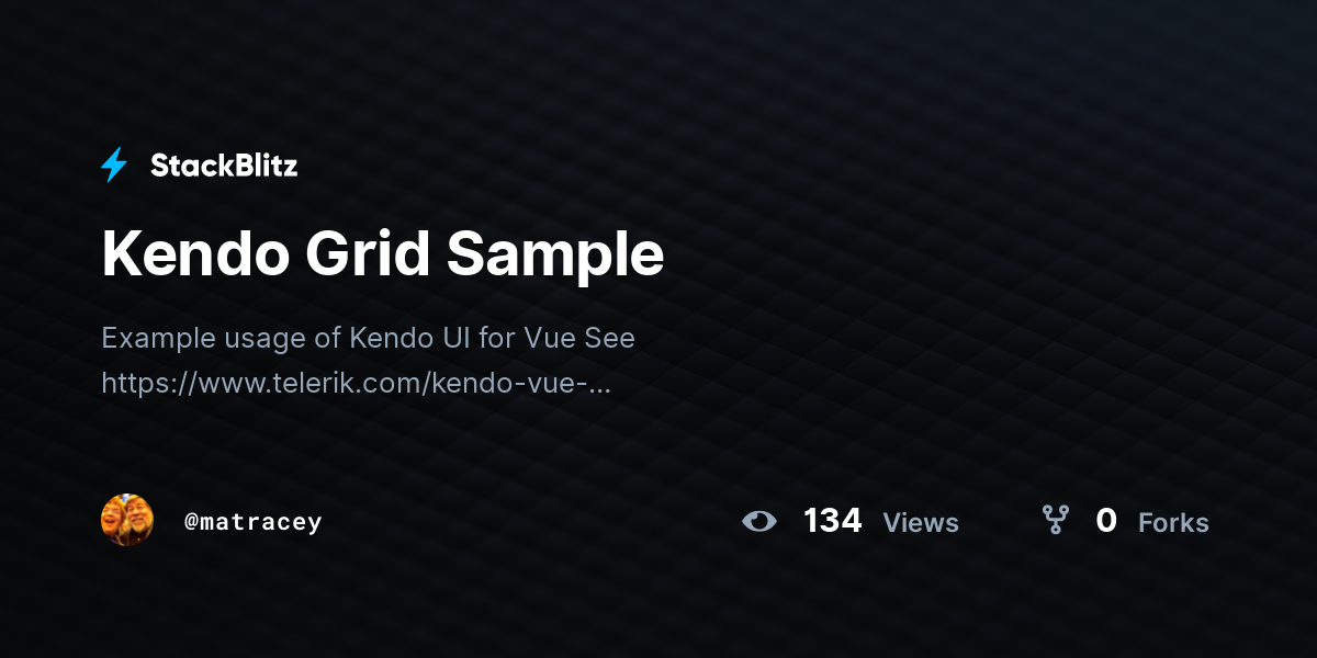 Kendo Grid Sample - StackBlitz