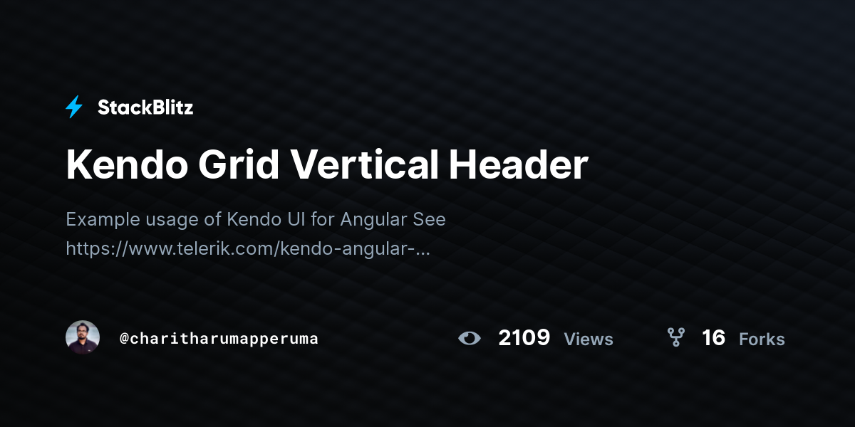 Kendo Grid Vertical Header - StackBlitz