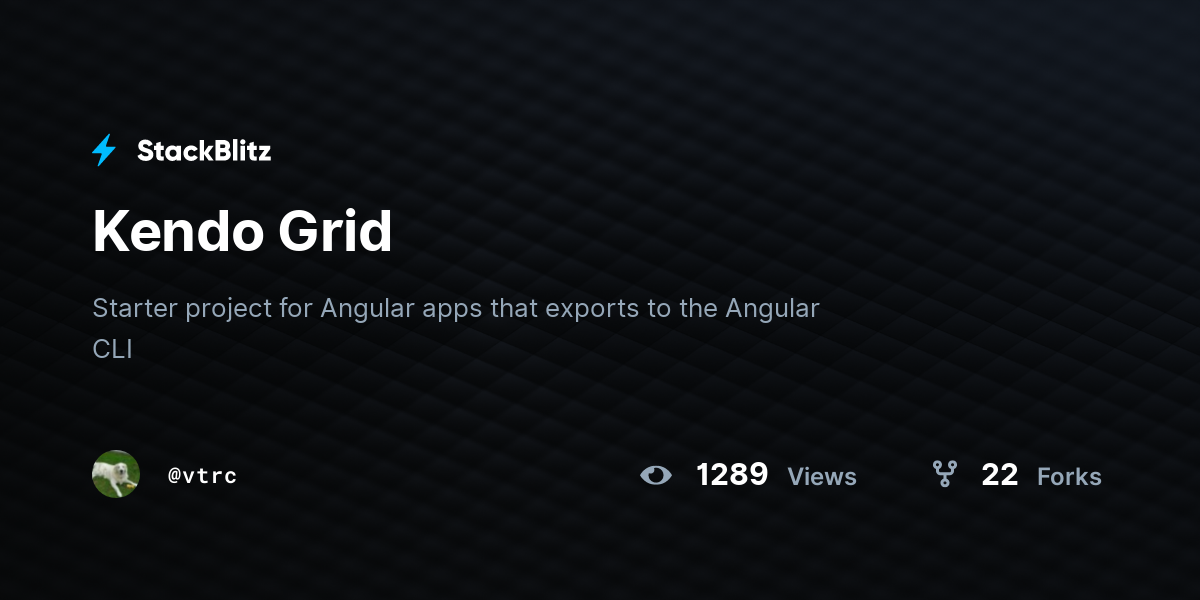 Kendo Grid - StackBlitz