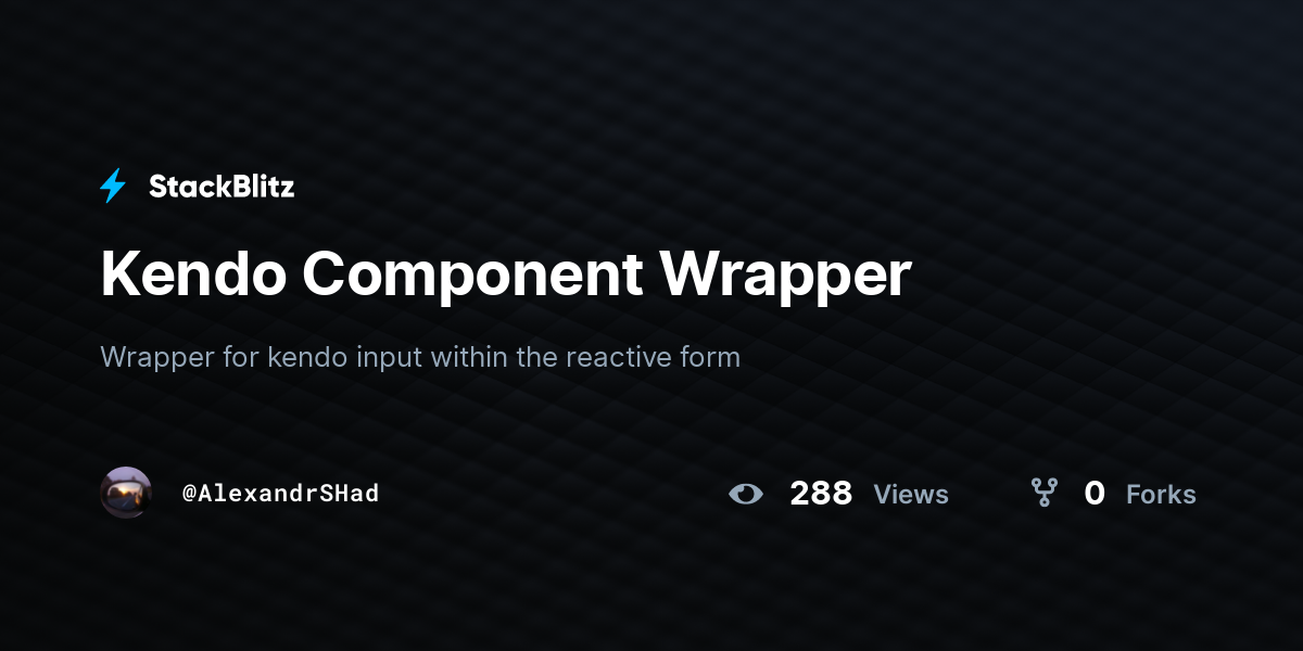 Kendo Component Wrapper - StackBlitz