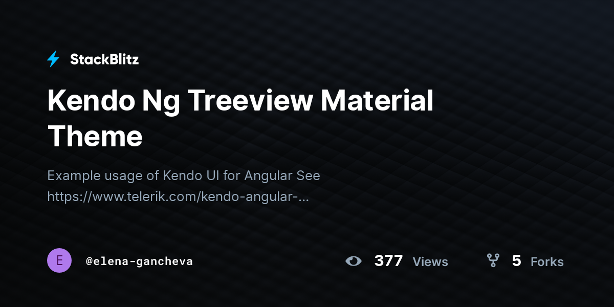 Kendo Ng Treeview Material Theme - StackBlitz