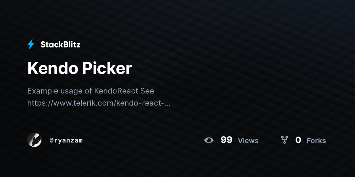 Kendo Picker - StackBlitz