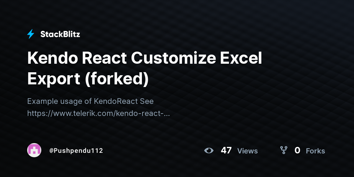 Kendo React Customize Excel Export (forked) - StackBlitz