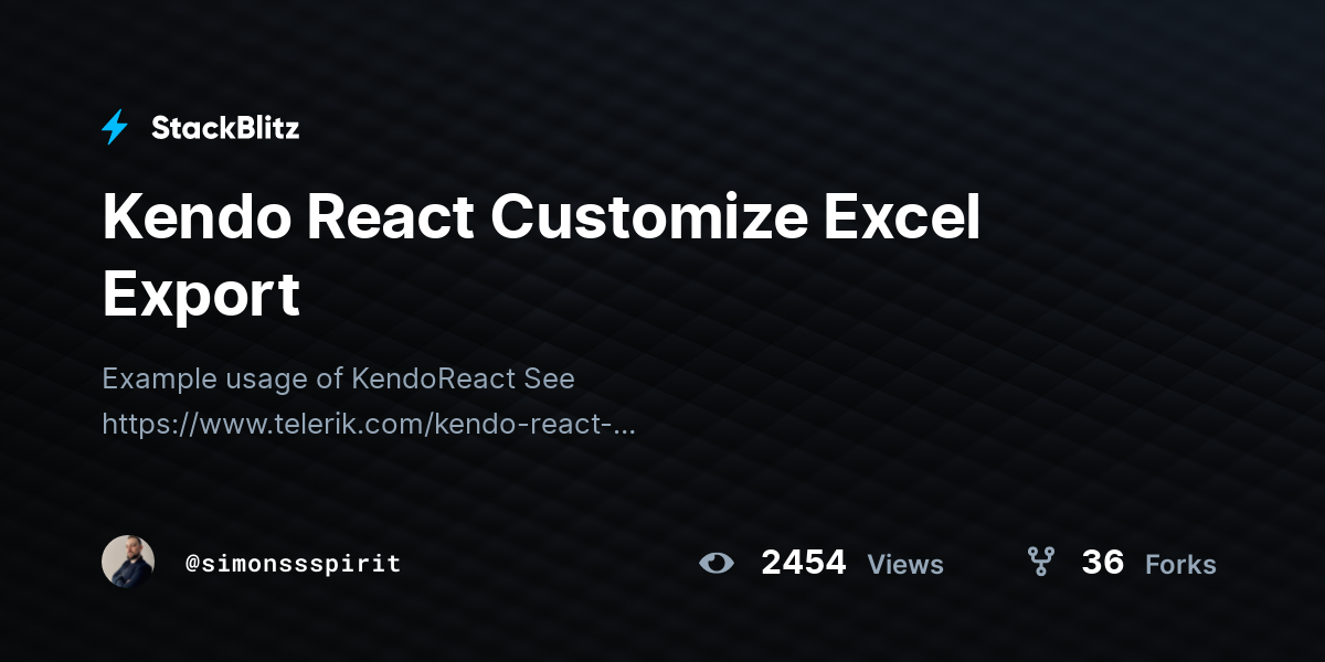 Kendo React Customize Excel Export - StackBlitz