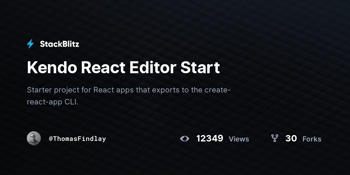 Kendo React Editor Start - StackBlitz