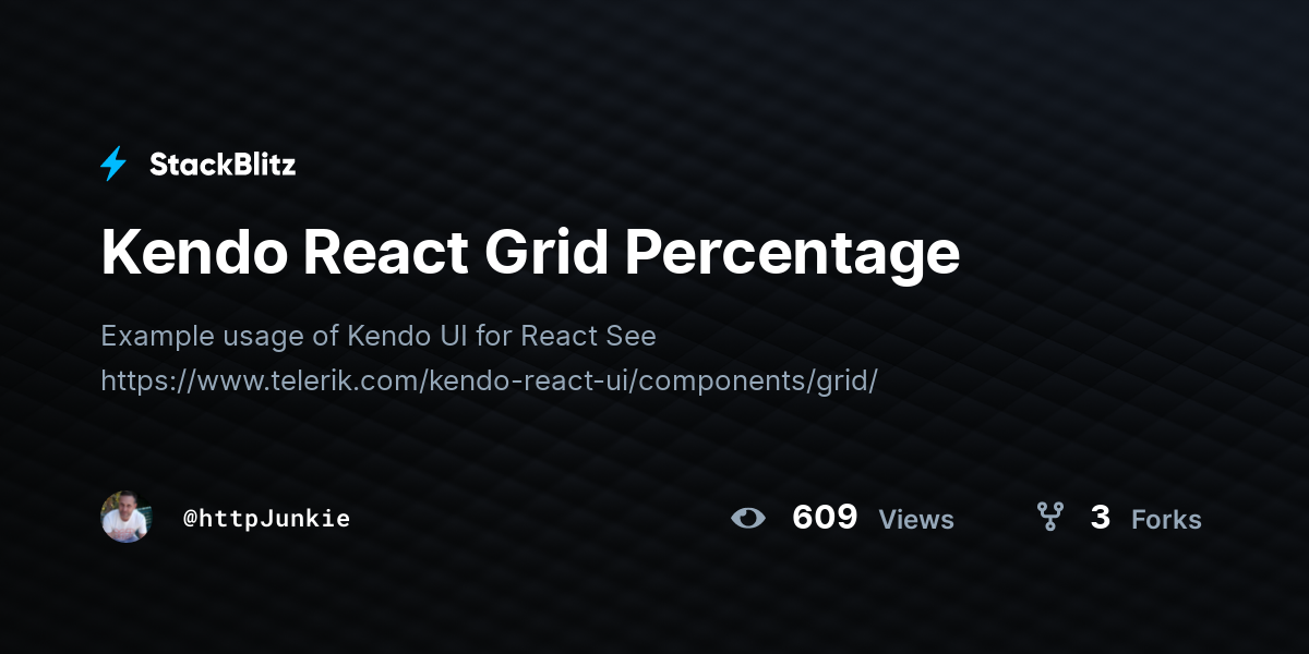 Kendo React Grid Percentage - StackBlitz Kendo React Grid Percentage - StackBlitz