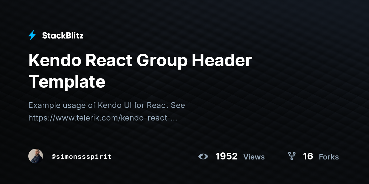 Kendo React Group Header Template - StackBlitz