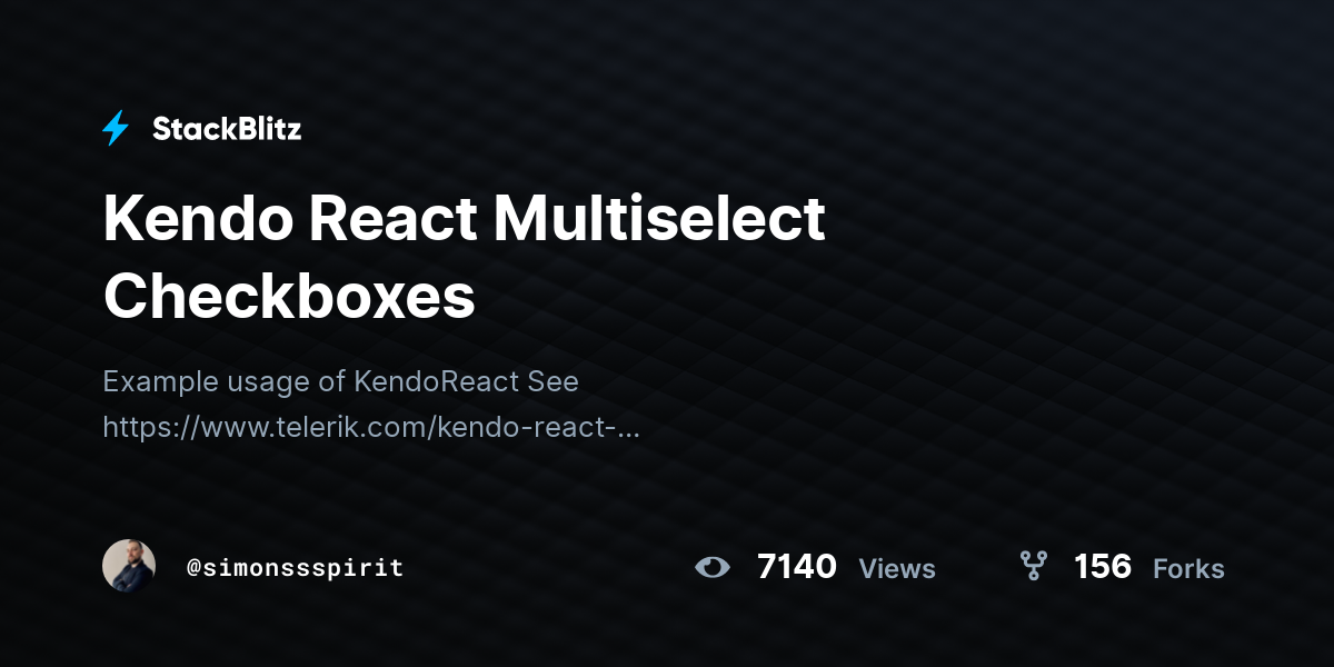 Kendo React Multiselect Checkboxes - StackBlitz