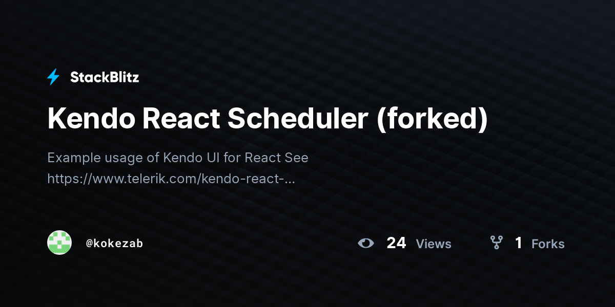 Kendo React Scheduler (forked) - StackBlitz